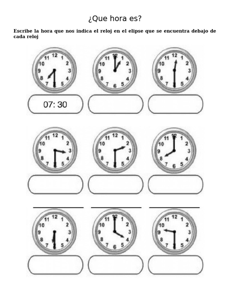 ¿Que Hora Es? | PDF