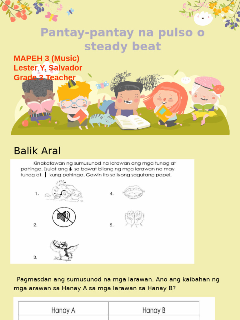 Pantay Na Pulso o Steady Beat | PDF