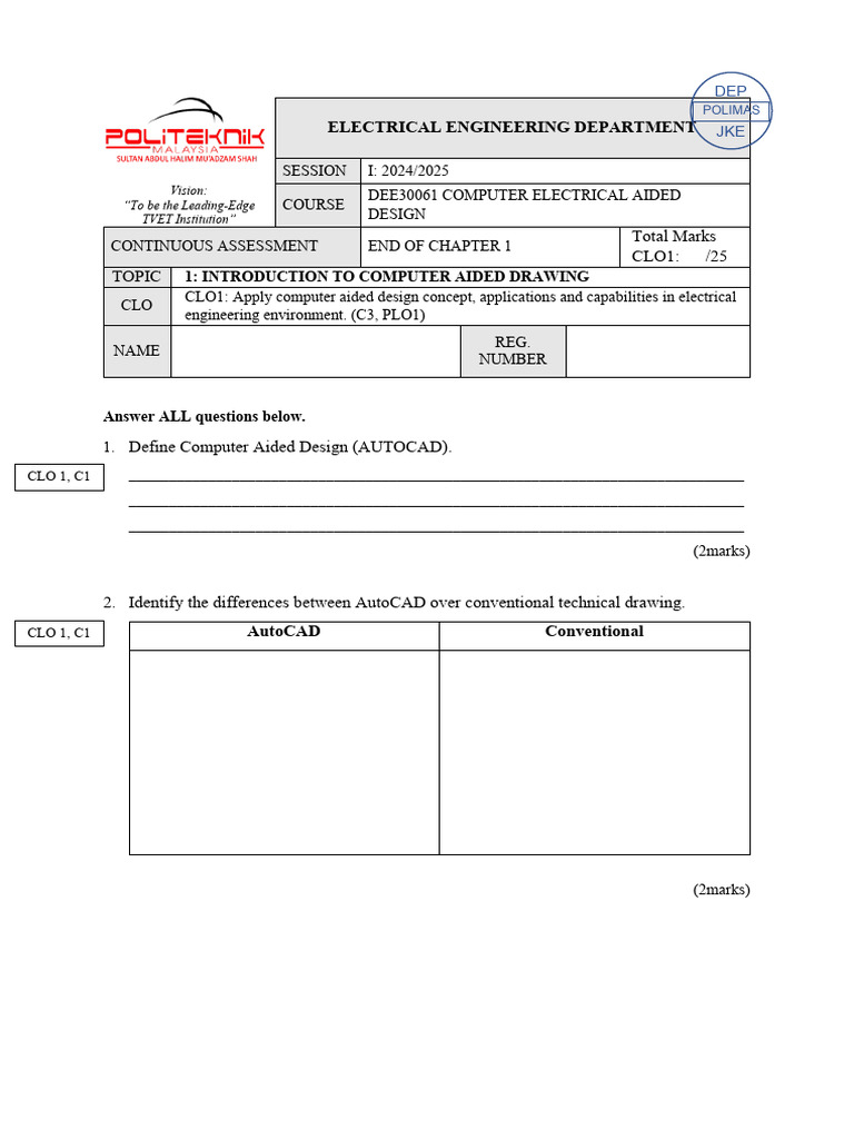 Student Eoc 1 Sesi I 2024 2025 | PDF