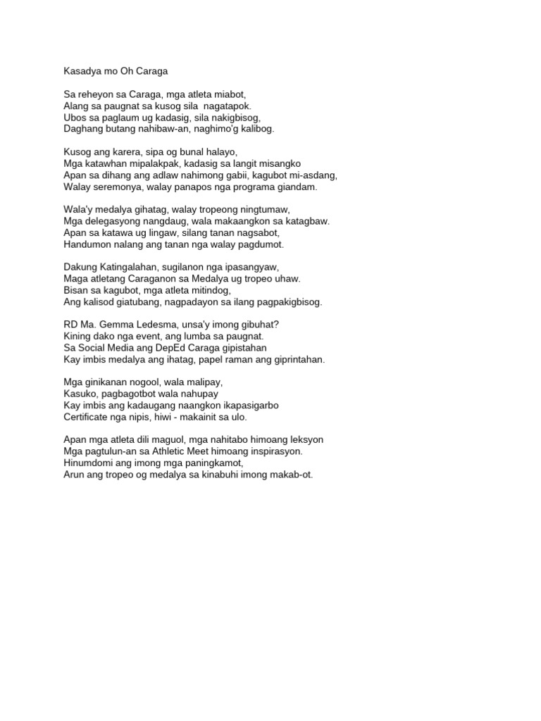 Kasadya Mo Oh Caraga 2 | PDF