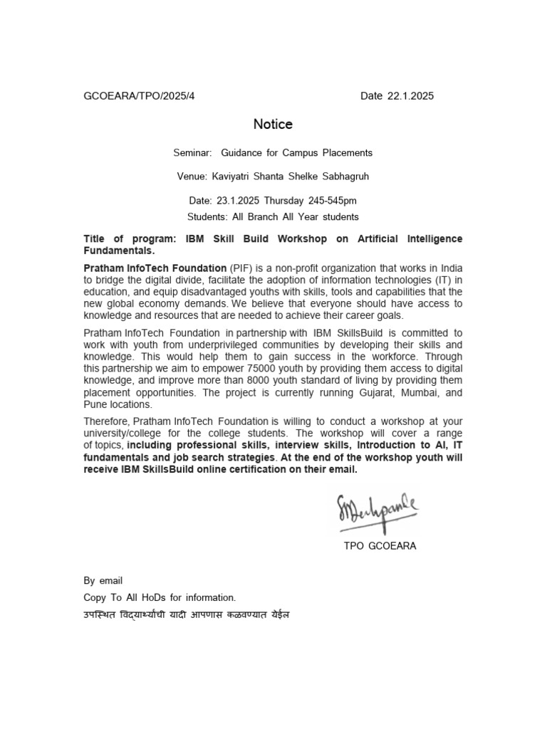 Notice IBM Skill Build WS | PDF