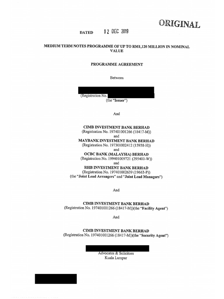 02 (First Page Sample) Dokumen Perjanjian Kewangan | PDF