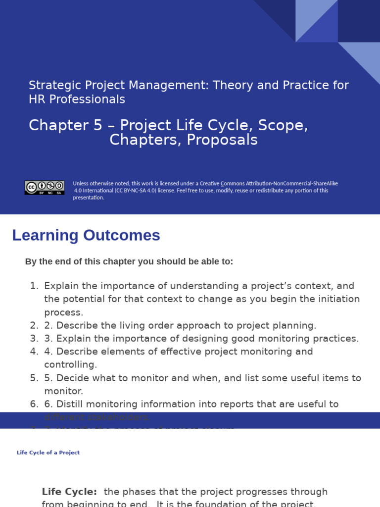 Chapter 5-Project Life Cycle, Scope, Charters, Proposals | PDF ...