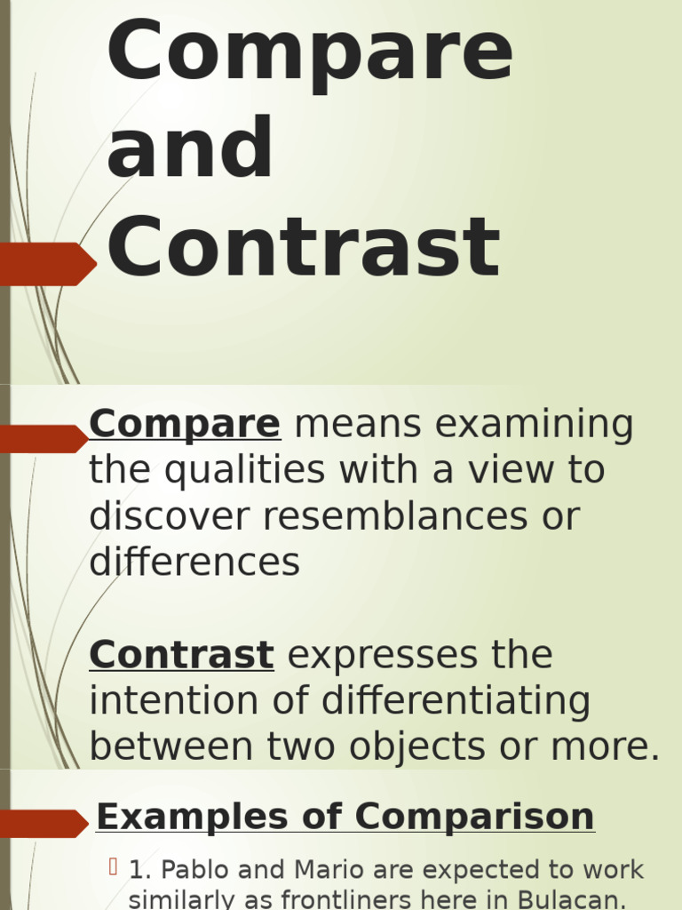 Comparison vs. Contrast Explained | PDF