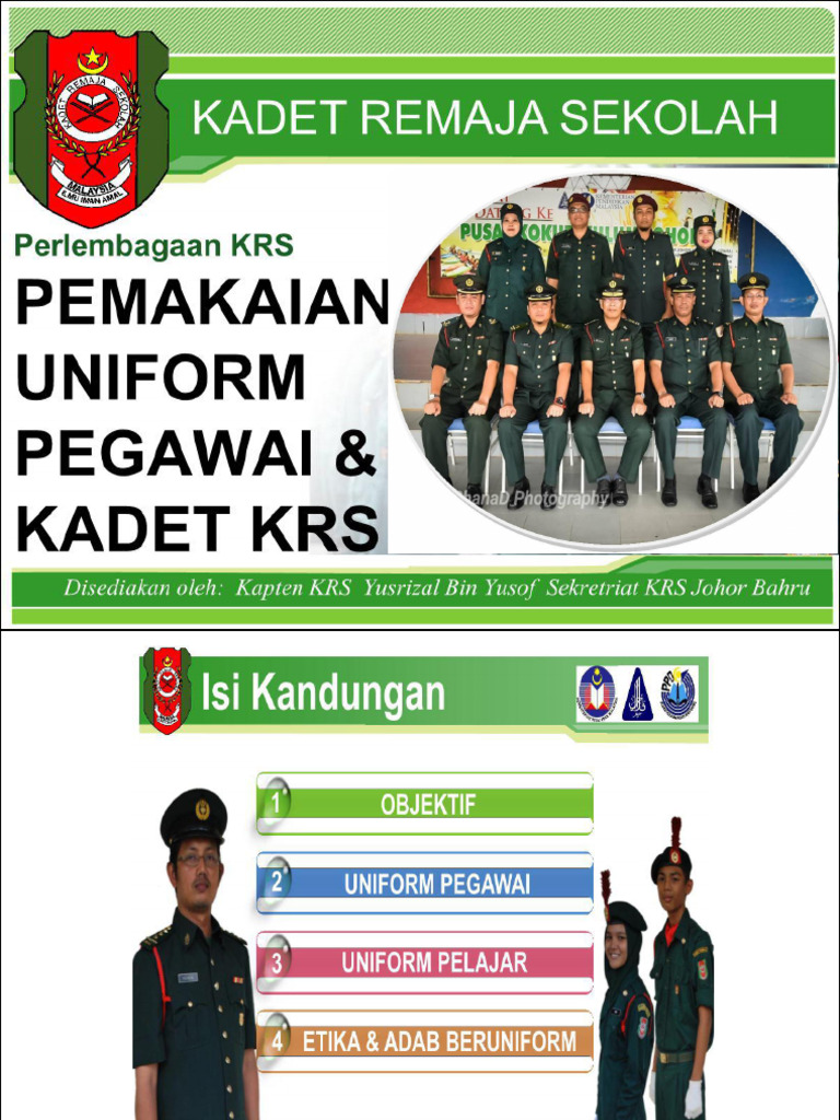 Pemakaian Uniform Pegawai & Kadet Krs(1) | PDF