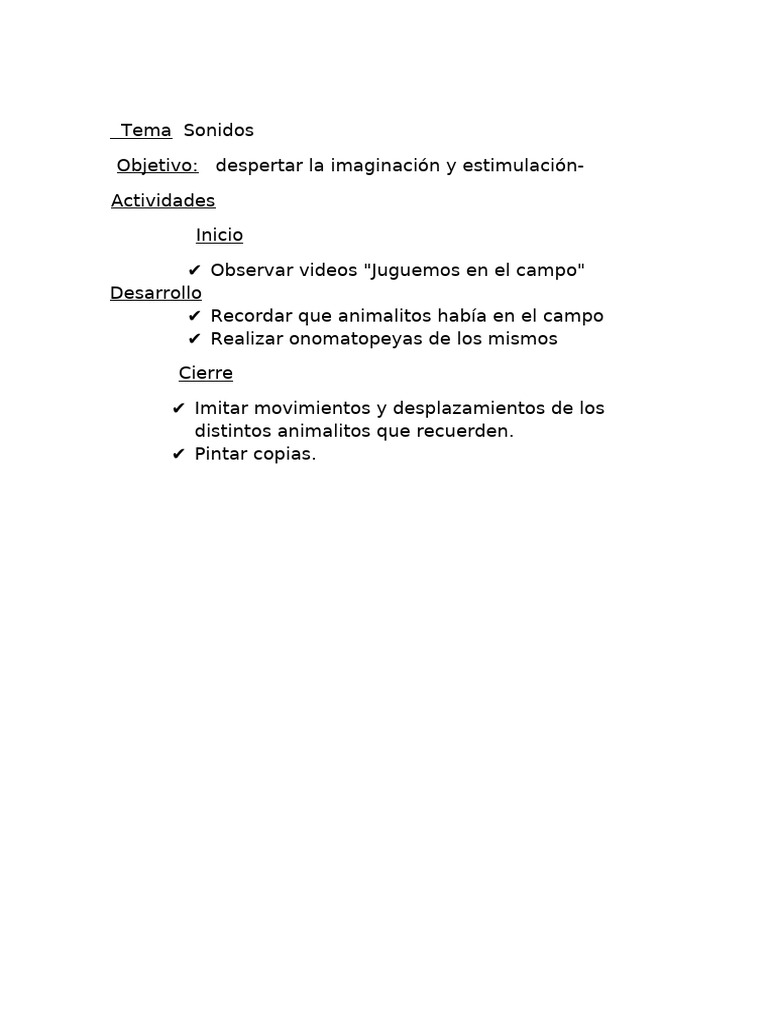Sonidos y Onomatopeyas para Primer Grado | PDF