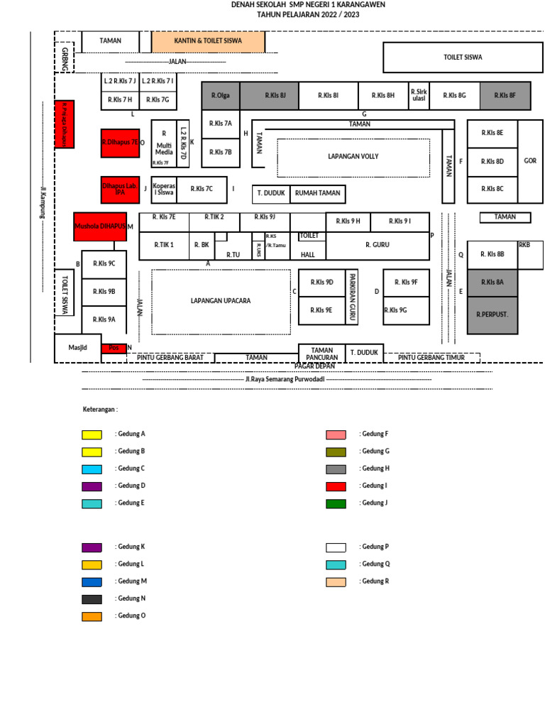 Denah SMP Negeri 1 Karangawen 2022/2023 | PDF