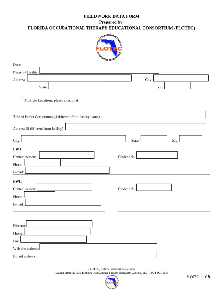 Fieldwork Data Form 2 | PDF | Occupational Therapy | Reflective Practice