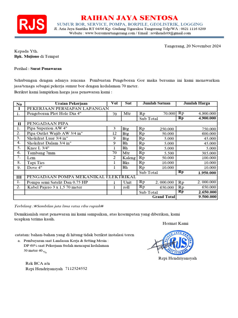 SURAT PENAWARAN BOR PAK AKBAR NOVEMBER 2024.pdf - 20250226 - 081555 - 0000 | PDF