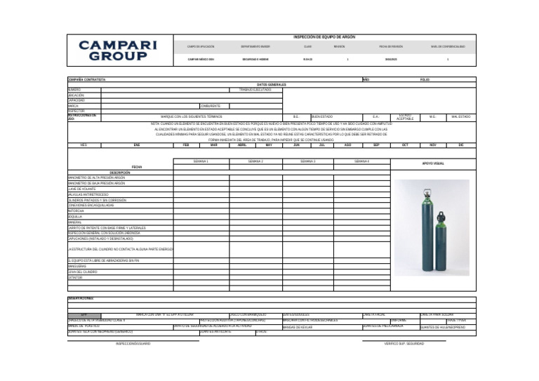 R.SH.32 Inspección de Eq. de Argón | PDF