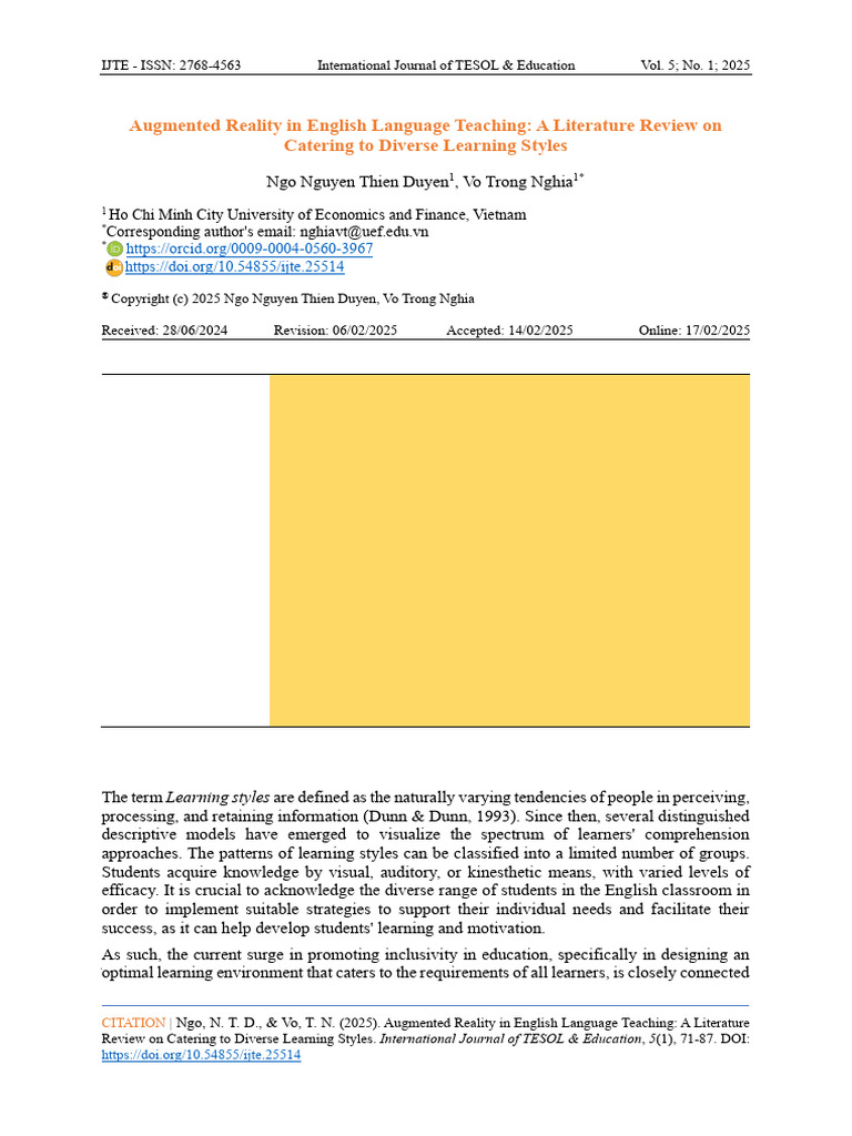 Augmented reality - diverse learning styles | PDF | Learning | Learning Styles