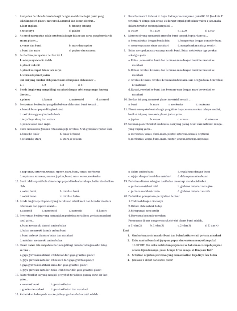 Soal UH Tta Surya | PDF