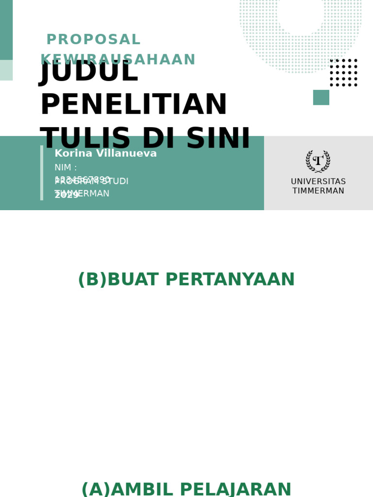 Contoh Pembuatan proposal | PDF