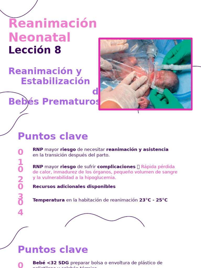 Reanimación Neonatal en Bebés Prematuros | PDF | Reanimación ...