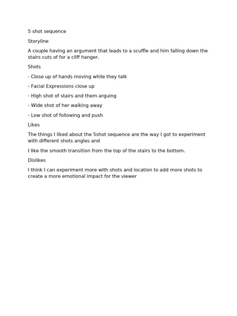 5 Shot Sequence Analysis | PDF