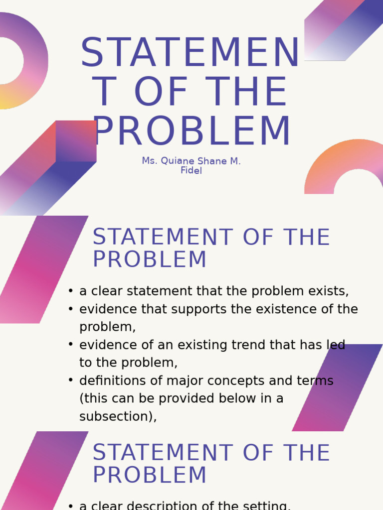 Problem Statement vs. Study Significance | PDF | Learning | Scientific ...