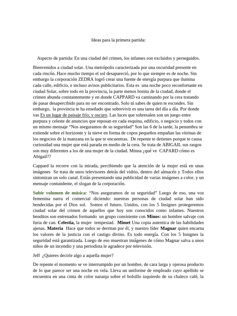 Guión MRPG Fate | PDF