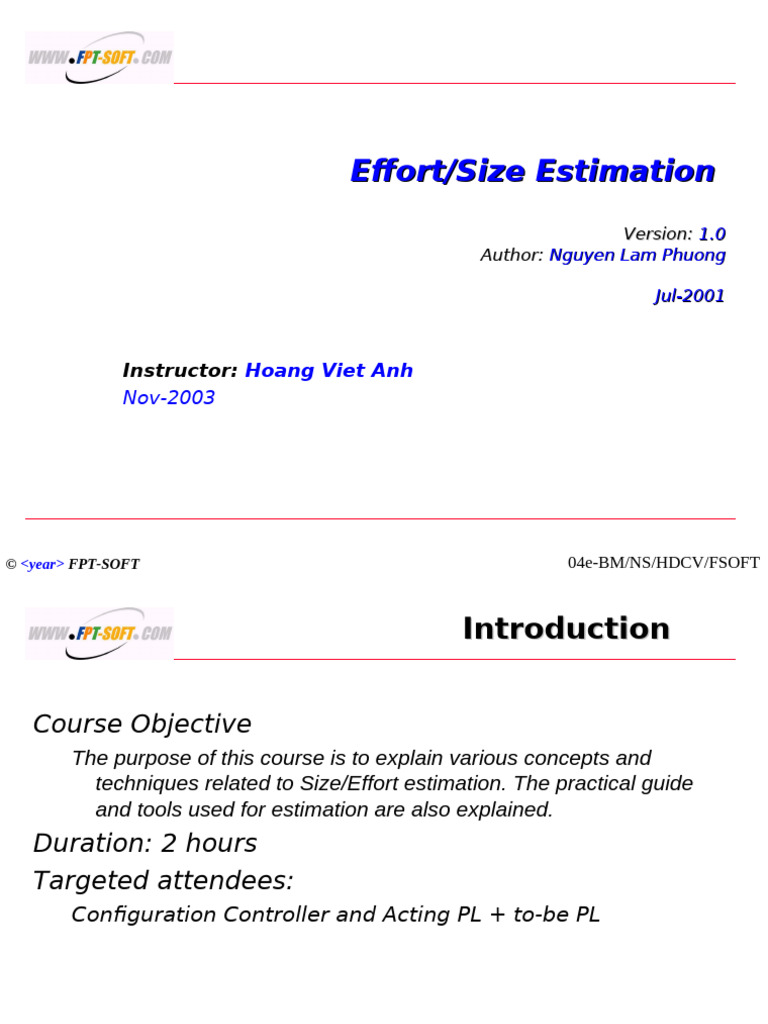 Estimation V1 0 Pdf Use Case Computing