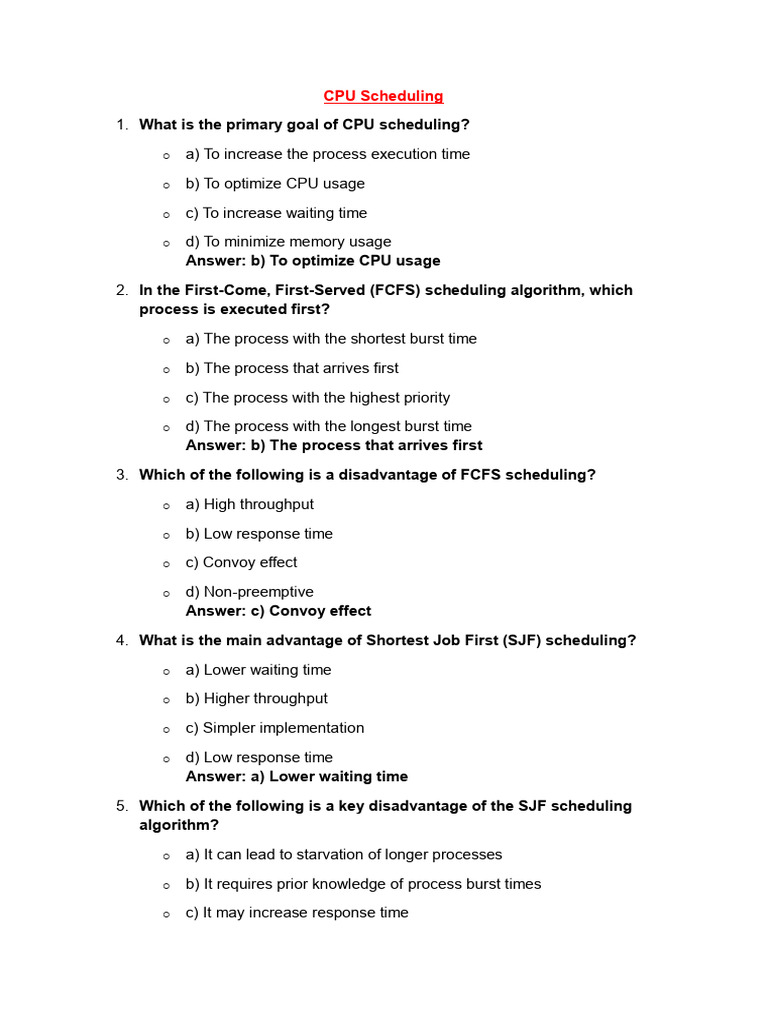 Operating System (CPU Scheduling)MCQ | PDF | Scheduling (Computing ... Operating System (CPU Scheduling)MCQ | PDF | Scheduling (Computing ...