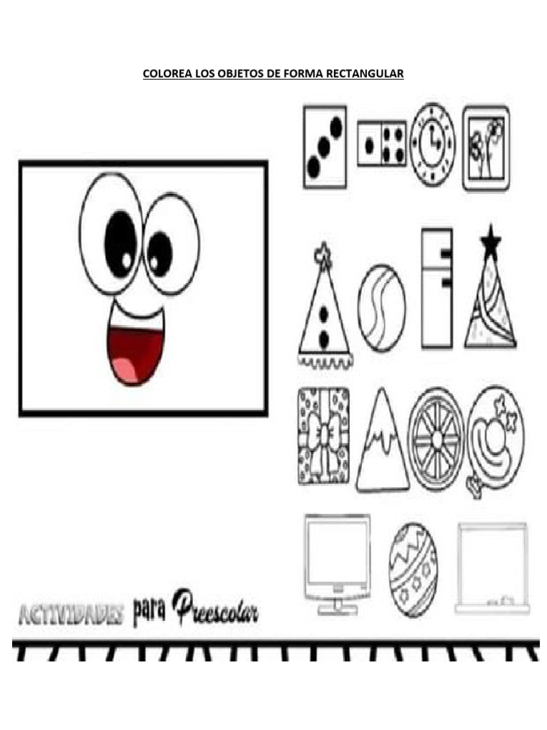 Colorea Los Objetos de Forma Rectangular | PDF