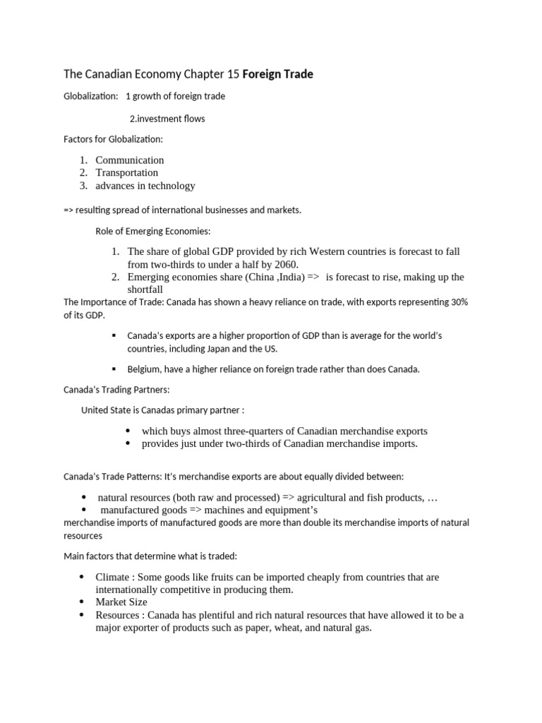 Canada’s Foreign Trade Dynamics Explained | PDF | Free Trade ...