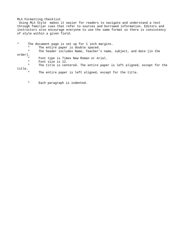 Julian Glaza - MLA Check Sheet | PDF