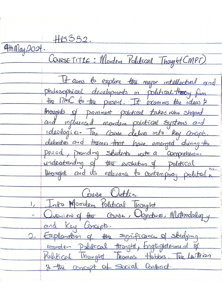 Modern Political Thoughts - Thaniel ID | PDF