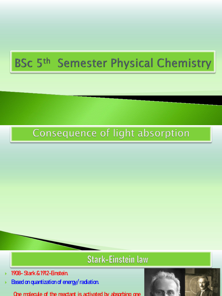 BSc6 L7 PhotochemistryQY | PDF
