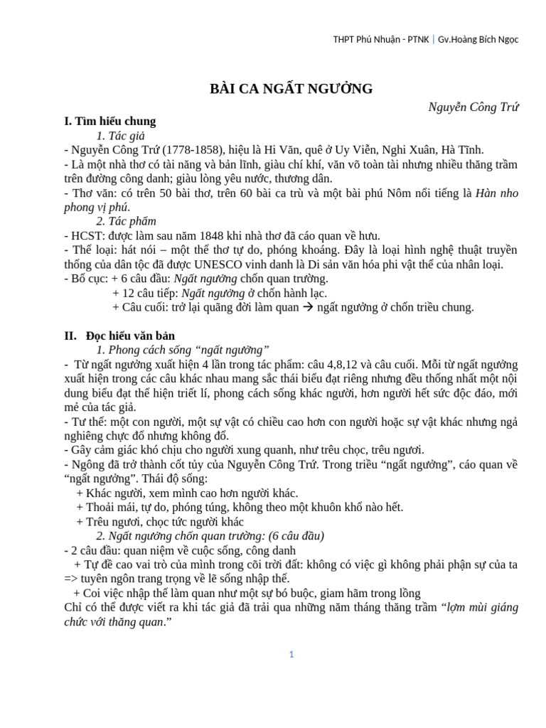 Baicangatnguong NCT | PDF