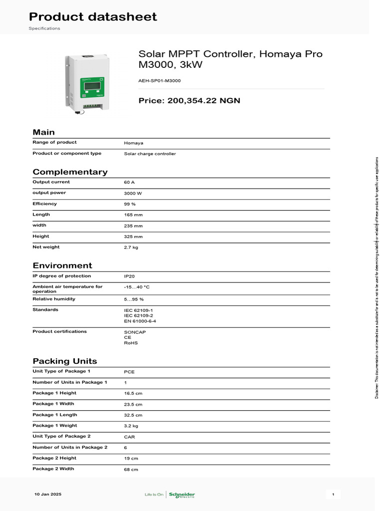 Schneider Electric - Home-Systems - AEH-SP01-M3000 | PDF | Sustainable Technologies