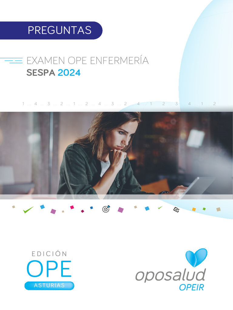 Preguntas de Examen Ope Enfermer A Sespa 2024 | PDF | Lavado de manos | Enfermería