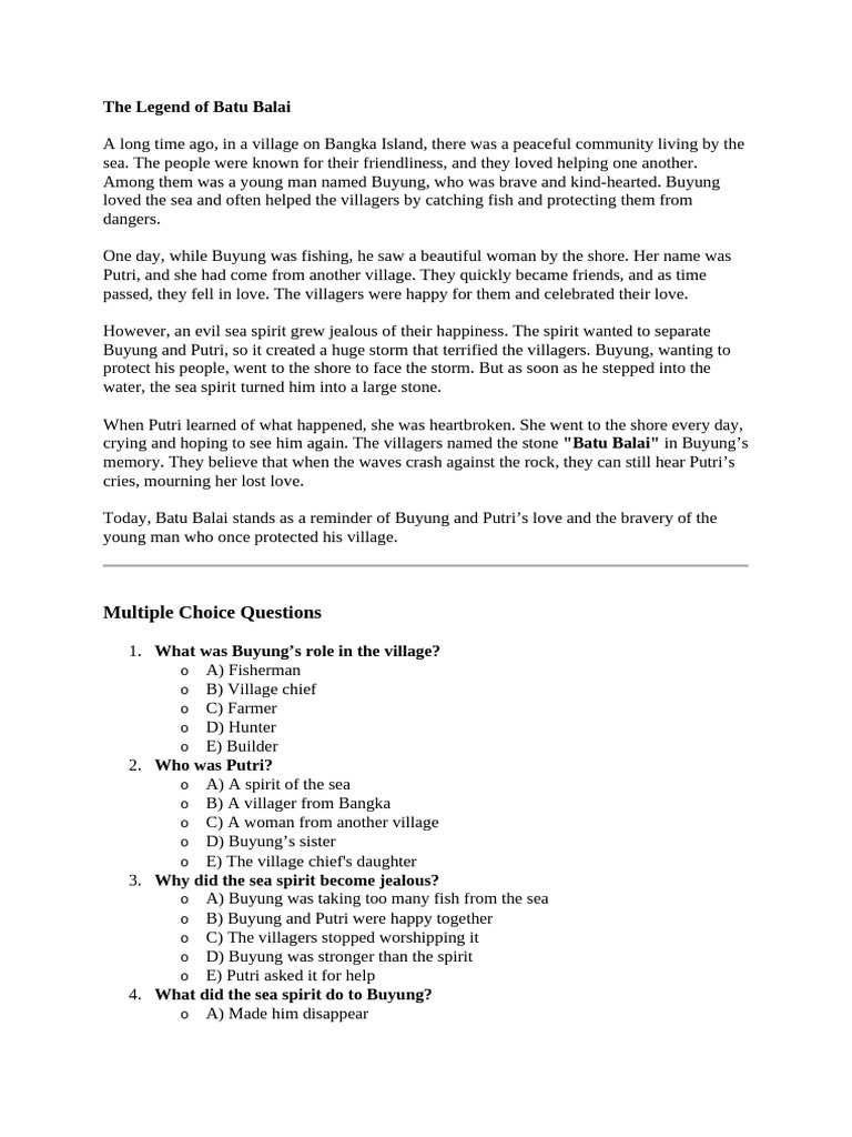 The Legend of Batu Balai | PDF