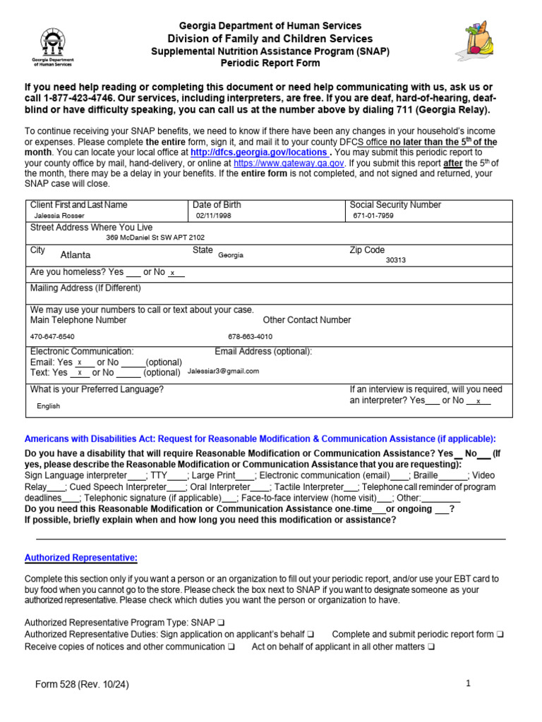 528 (Rev. 10.2024) - English | PDF | Supplemental Nutrition Assistance ...
