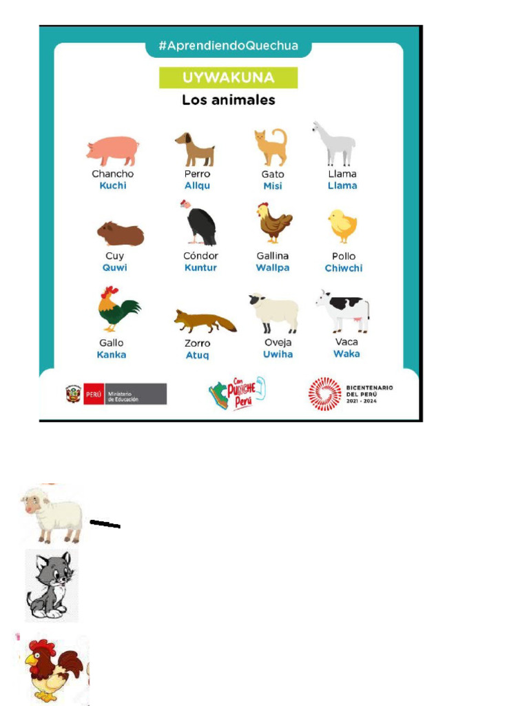 Animales Domesticos en Quechua | PDF