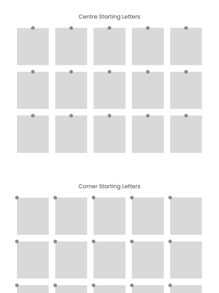 Grey Box Paper Centre and Corner Starting Letters | PDF