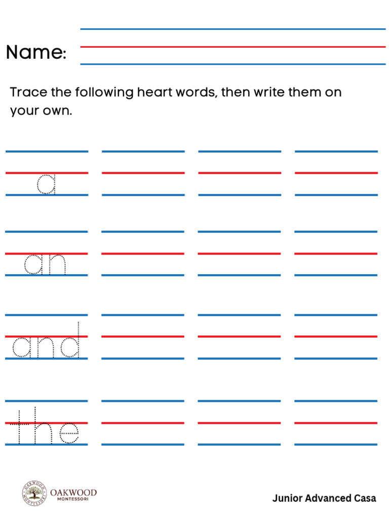 JAC - Heart Words | PDF