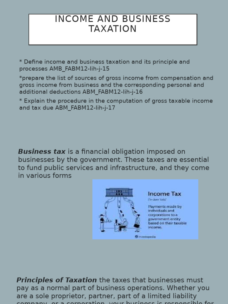 Income and Business Taxation | PDF
