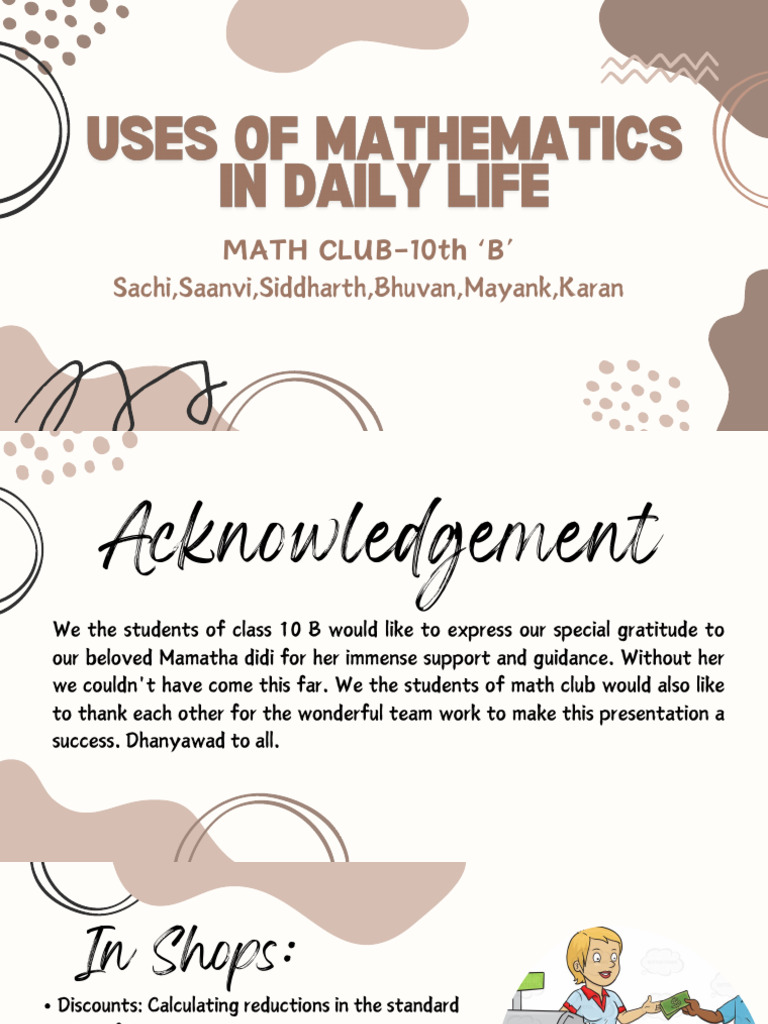 Math Applications in Daily Life | PDF