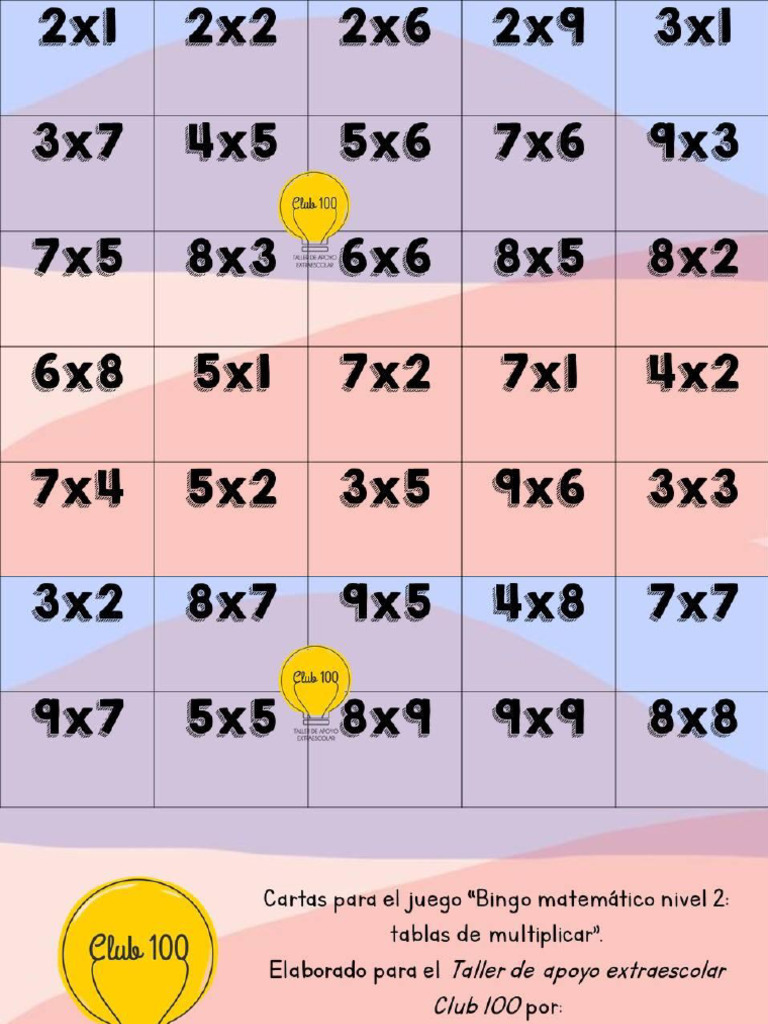 Bingo Tablas Multi MEEP | PDF