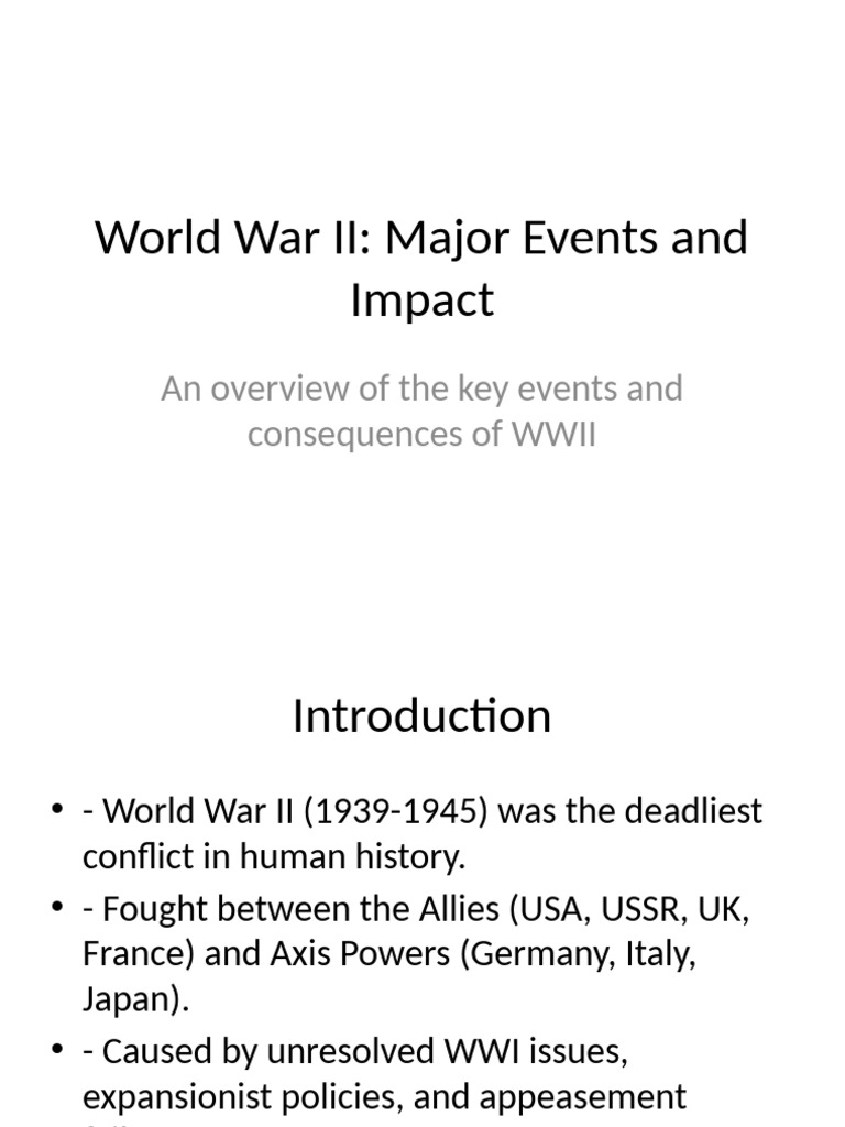 WWII Overview: Key Events & Impact | PDF