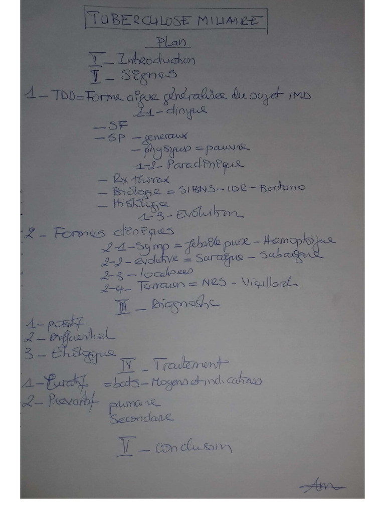 Tuberculose Miliaire | PDF