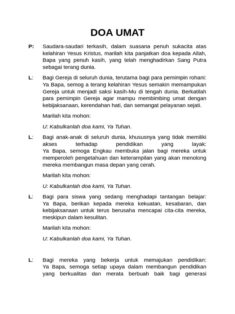 Doa Umat | PDF