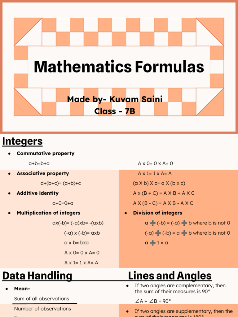 Key Math Formulas for 9th Grade | PDF | Area | Mathematics