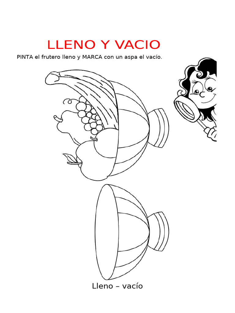 Frutero Lleno y Vacío para Colorear | PDF