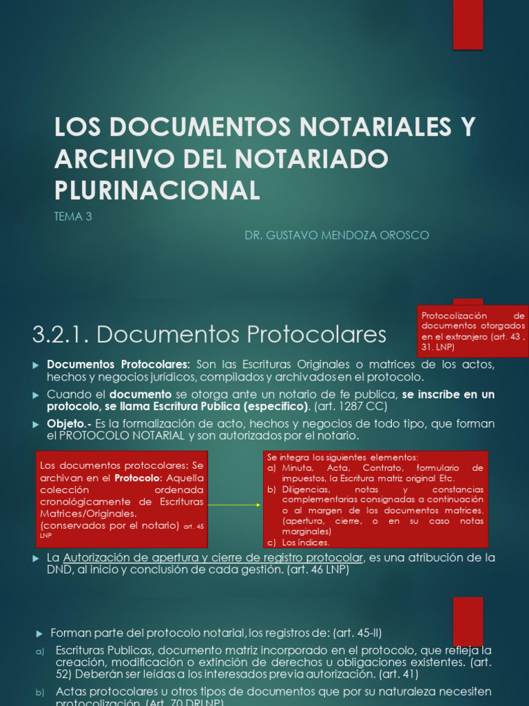 LOS DOCUMENTOS NOTARIALES Y ARCHIVO DEL NOTARIADO | PDF