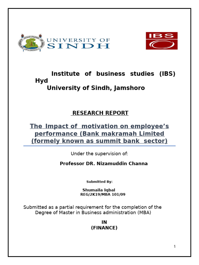 Research Report BML Final | PDF | Motivational | Motivation