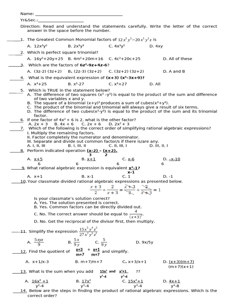 TQ-Math 8 1st quarter-EDITED FOR REMOVAL | PDF | Cartesian Coordinate ...