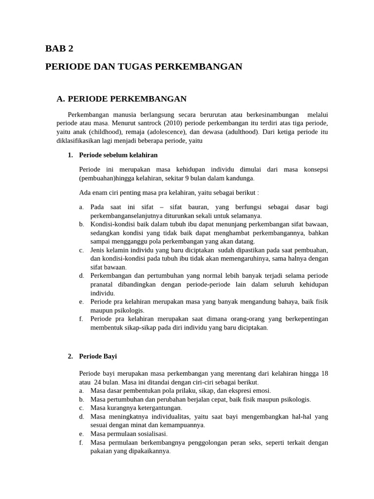 Perkembangan Manusia: Tahapan dan Tugas | PDF