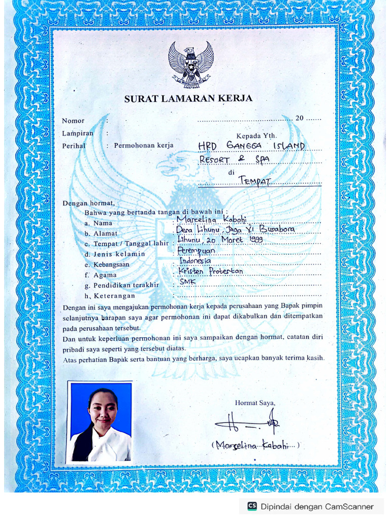 Surat Lamaran Kerja | PDF