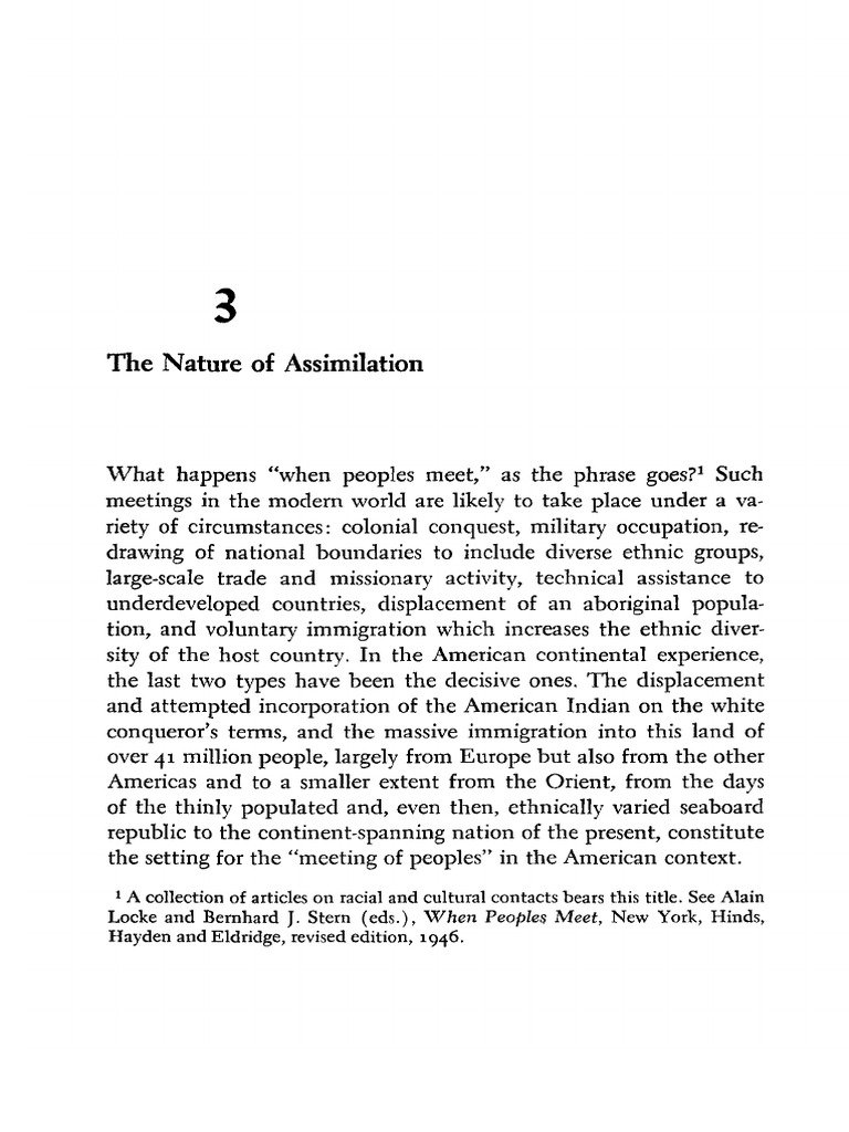 Assimilation in American Life The Role of Race, Re... - (3 The Nature ...